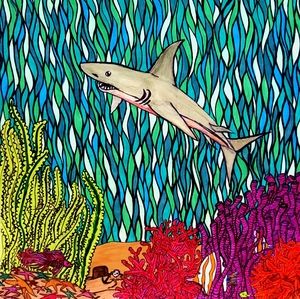 Handmade | Wall Decor | Shark Underwater Ocean 85x1 Unframed Art Print ...
